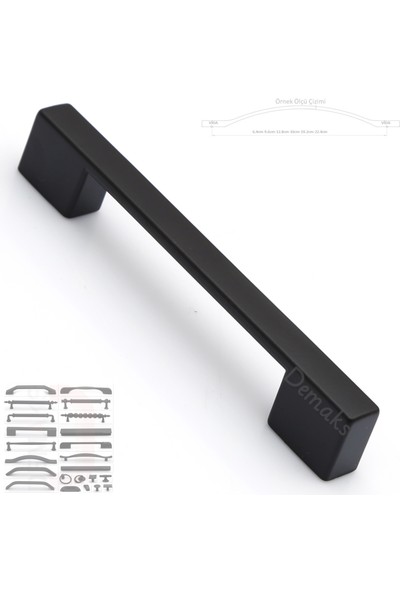 Demaks Ender Mat Siyah Lüks Mobilya Dolap Çekmece Kulpu Mat Siyah 96 Mm Demaks Ender Mat Siyah Lüks Mobilya Dolap Çekmece Kulpu Mat Siyah 96 Mm