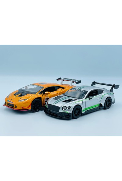 Kinsmart Bentley Continental Gt3-Lanborghini Huracan 2li Set Model Araba