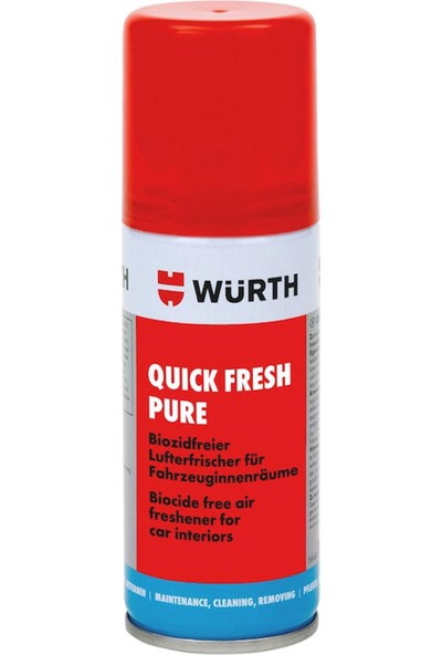 Würth Quick Fresh Pure Araç Içi Temizleme Spreyi 100 ml Würth Quick Fresh Pure Araç Içi Temizleme Spreyi 100 ml