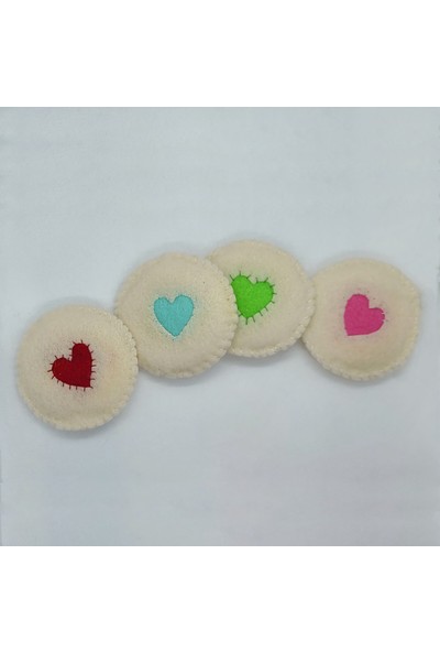 Playseba Sevimli Rengarenk 4 Adet Kalpli Keçe Kurabiye Seti - %100 El Yapımı