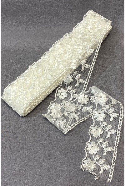 Hayalperest Boncuk Yaprak Desenli Kenar Güpür Dantel Fisto 9 mt