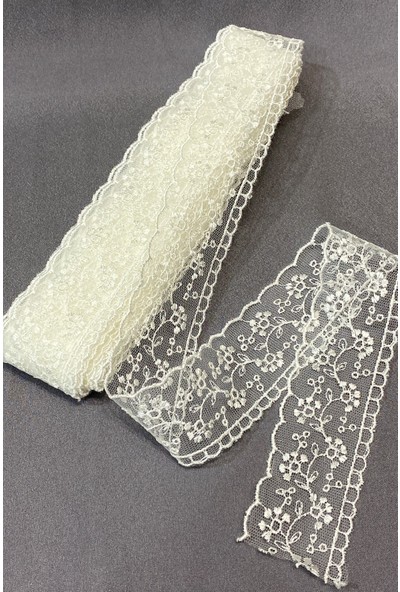 Hayalperest Boncuk Papatya Desenli Kenar Güpür Dantel Fisto 9 mt