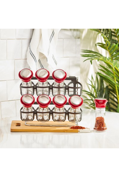Karaca Nori 9 Parça Baharat Takımı Red