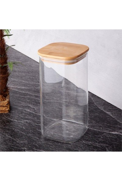 Balsa Bambu Kapaklı Kavanoz 1100ML