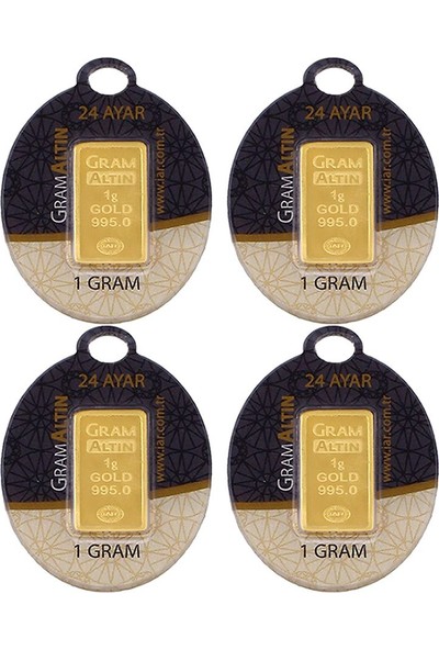 İAR 4 Adet 1 gr 24 Ayar Gram Altın