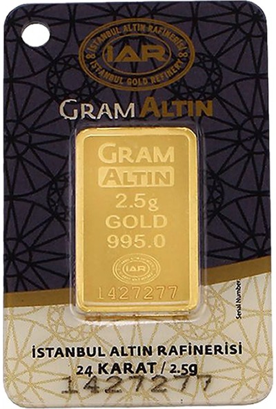 İAR 2,5 Gram Külçe 24 Ayar Altın İAR 2,5 Gram Külçe 24 Ayar Altın