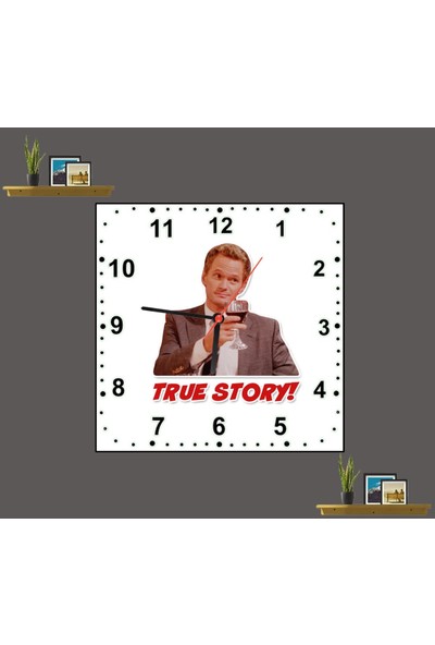 5Bin Dijital Market Barney Snitson Baskılı Duvar Saati