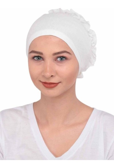 Prenses Lux Prenses Fırfırlı Bone | Krem