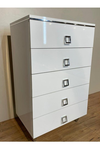 İpek Mobilya Vesta 5 Çekmeceli Şifonyer ( Beyaz )