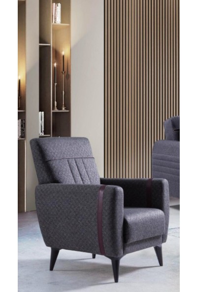 İpek Mobilya Majör Tekli Berjer ( Koyu Gri )