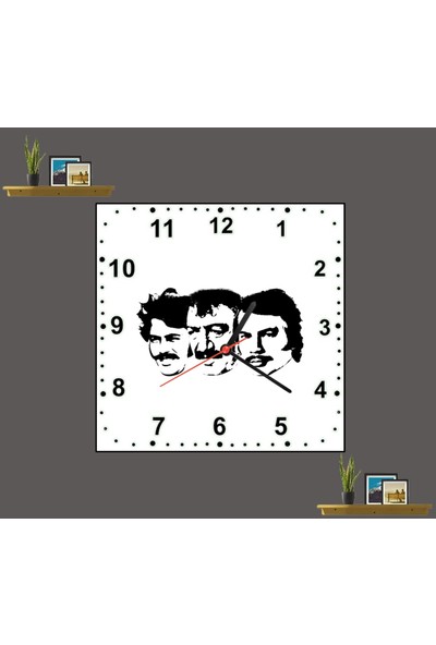 5Bin Dijital Market Arabesk Sanatçıları Baskılı Duvaar Saati