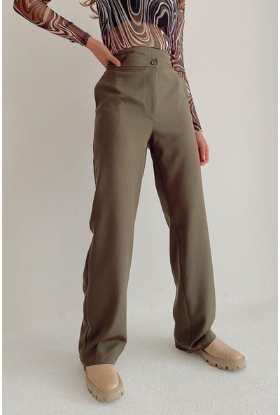 Eka Kadın Haki Palazzo Kumaş Pnatolon 0990-212073 Eka Kadın Haki Palazzo Kumaş Pnatolon 0990-212073