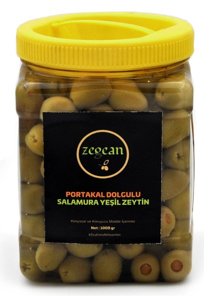Zegean Portakal Dolgulu Salamura Yeşil Zeytin 1 kg Zegean Portakal Dolgulu Salamura Yeşil Zeytin 1 kg