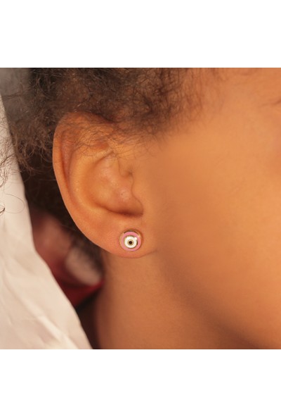 Adil Idil Kuyumculuk 14 Ayar Çocuk Nazar Boncuk Küpe