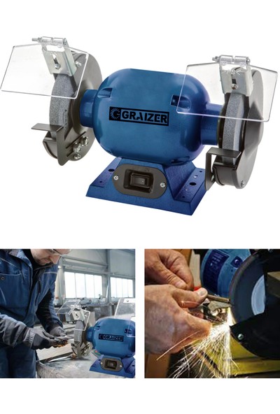 Graizer Alman Turbo- 000 Çark Motoru Zımpara Balta Bıçak Bileme Makinesi Tas Motoru Taslama 125 mm