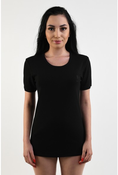 U.s. Polo Assn. 15069 Kadın Kısa Kollu Termal Içlik - Siyah