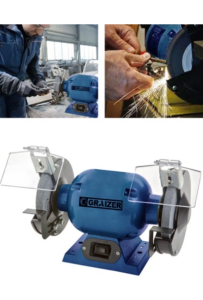 Graizer Alman TURBO-3000 Çark Motoru Zimpara Balta Bıçak Bileme Makinesi Tas Motoru Taslama 150 mm Graizer Alman TURBO-3000 Çark Motoru Zimpara Balta Bıçak Bileme Makinesi Tas Motoru Taslama 150 mm
