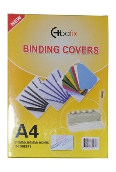 Bafix A4 Cilt Kapağı - Şeffaf Pvc 160 Micron 100'LÜ