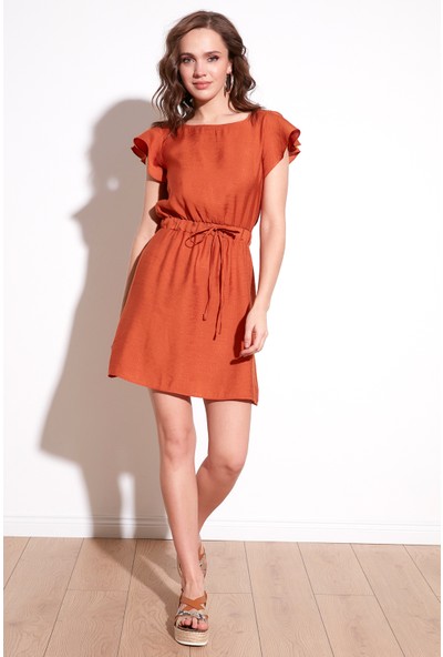 Lela Pamuklu Belden Bağlama Detaylı Mini Elbise Bayan Elbise 6052101 Lela Pamuklu Belden Bağlama Detaylı Mini Elbise Bayan Elbise 6052101