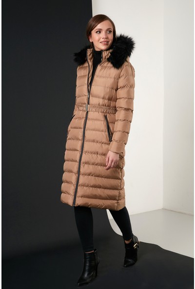 Lela Çıkarılabilir Tüylü Kapüşonlu Cepli Uzun Kaban Bayan Kaban 497FIRUZE Lela Çıkarılabilir Tüylü Kapüşonlu Cepli Uzun Kaban Bayan Kaban 497FIRUZE