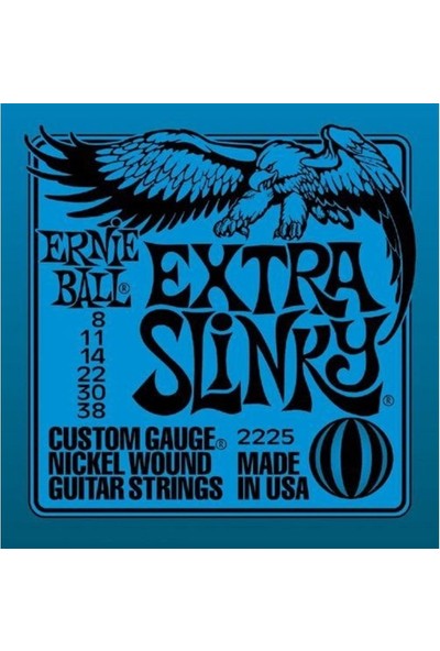 Ernie Ball P02225 Extra Slinky Nickel Wound 008-038 Elektro Gitar Teli Ernie Ball P02225 Extra Slinky Nickel Wound 008-038 Elektro Gitar Teli