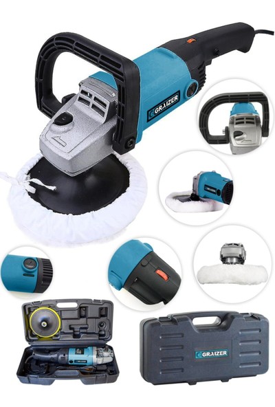 Graizer Alman 4000 Watt Bakir Sargili 6 Kademe Devir Ayarlı Polisaj Makinasi Zımpara Pasta Cila Makinesi Graizer Alman 4000 Watt Bakir Sargili 6 Kademe Devir Ayarlı Polisaj Makinasi Zımpara Pasta Cila Makinesi