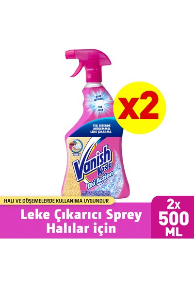 Vanish Kosla Oxi Action Leke Çıkarıcı Halı Spreyi 500 ml x 2 Adet Vanish Kosla Oxi Action Leke Çıkarıcı Halı Spreyi 500 ml x 2 Adet