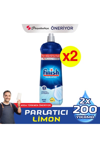 Finish Bulaşık Makinesi Parlatıcı Limonlu 800 ml x 2'li
