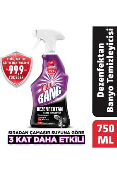 Cillit Bang Dezenfektan Banyo Temizleyici Kir ve Kireç Sökücü Sprey 750 ml