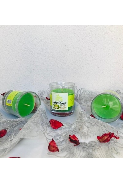 Reale Kokulu Yeşil Elma Aromalı Cam Bardak Mum 1 Adet Reale Kokulu Yeşil Elma Aromalı Cam Bardak Mum 1 Adet
