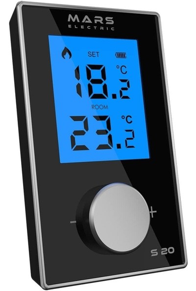 Mars S20 Kablosuz Dijital Oda Termostatı - Siyah