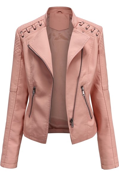 Kısa Ince Kadın Deri Ceket Düz Renk Deri Ceket Çok Renkli Kısa Ince Kadın Deri Ceket Düz Renk Deri Ceket Çok Renkli