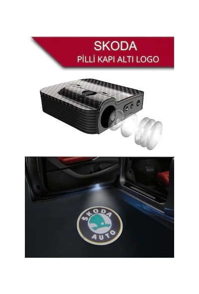 Vegaled Skoda Kapı Altı Logo Lamba Pilli Sensörlü Kolay Montaj Vegaled Skoda Kapı Altı Logo Lamba Pilli Sensörlü Kolay Montaj