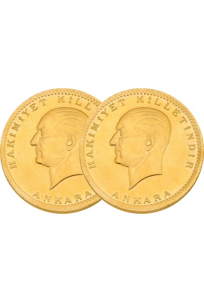 Harem Altın 2 Adet Yeni Tarihli Cumhuriyet Altını - Ata Lirası