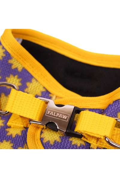 Falpaw Köpek Göğüs Tasması Güneş Desenli Metal Tokalı Hava Alan Mor - Sarı Xs Falpaw Köpek Göğüs Tasması Güneş Desenli Metal Tokalı Hava Alan Mor - Sarı Xs