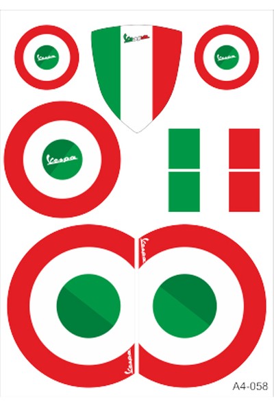 Gogomoto Vespa Parçalı A4 Sticker