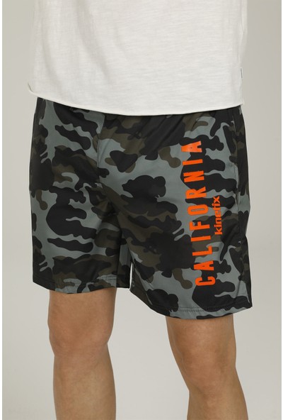 Kinetix SN1017 Camo Swım Short 2f Haki Erkek Deniz Şortu Kinetix SN1017 Camo Swım Short 2f Haki Erkek Deniz Şortu