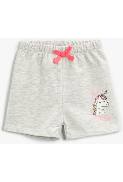 Koton Unicorn Baskılı Beli Lastikli Şort