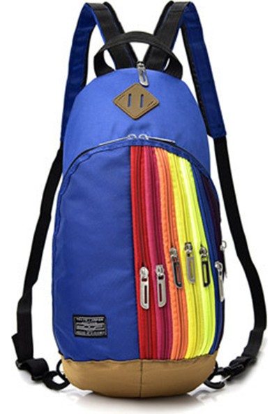 Kadın Sırt Çantası Çok Renkli Çizgili Ekose Çapraz Askılı Çanta