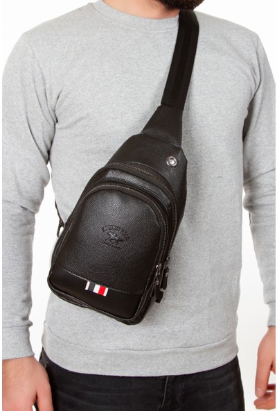 Newish Unisex Kulaklık Çıkışlı Çapraz Omuz Çantası Siyah , Freebag, (29X19CM)