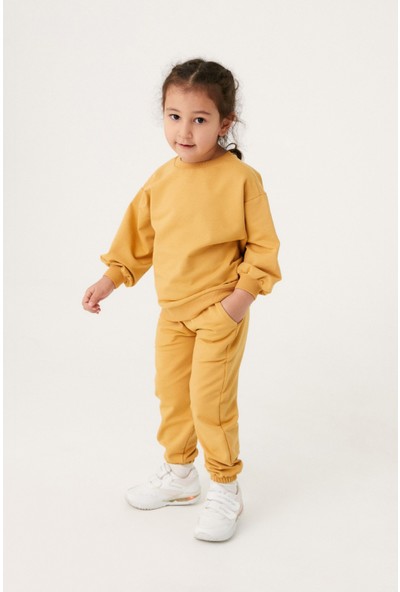 Bisiklet Yaka Paçası Lastikli Çocuk Jogger Eşofman Takımı