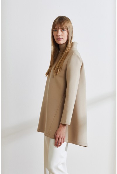 Terzi Dükkanı Clasy Puf Scuba Tunik Vizon