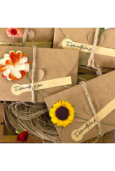 Dekorden Çiçek Teşekkür Zarfı Seti