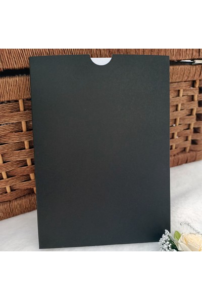 Dekorden Siyah Davetiye Zarfı