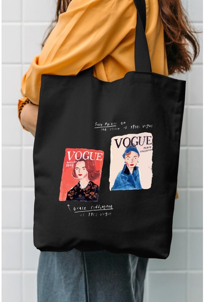 Çınar Bez Çanta Vogue Siyah Kanvas Çanta