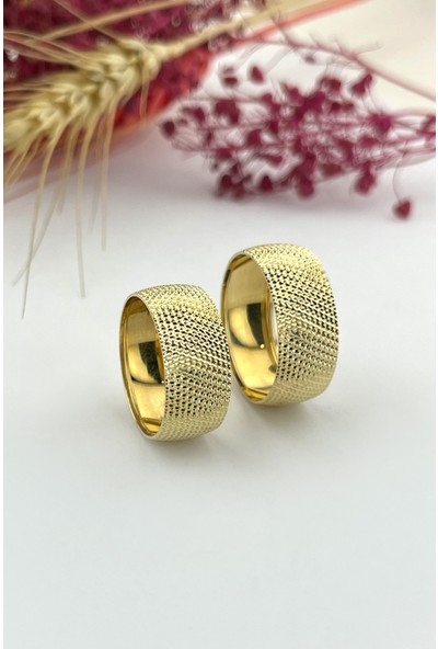 Onseva Kuyumculuk Tam Tur Noktalı Alyans, 8 mm Alyans, Düz Taşsız Alyans, Çizilmeyen, 8 Milim Onseva Kuyumculuk Tam Tur Noktalı Alyans, 8 mm Alyans, Düz Taşsız Alyans, Çizilmeyen, 8 Milim