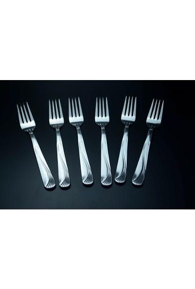 Saba 6'lı Dekoratif Desenli Çatal Takımı Saba 6'lı Dekoratif Desenli Çatal Takımı