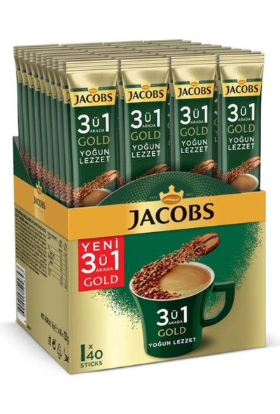 Jacobs 3ü1 Yoğun Kahve Gold 40LI x 6 Adet Jacobs 3ü1 Yoğun Kahve Gold 40LI x 6 Adet