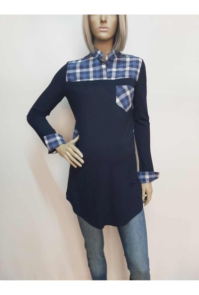 Tria Robası ve Arkası Ekoseli Hamilelik Bluz