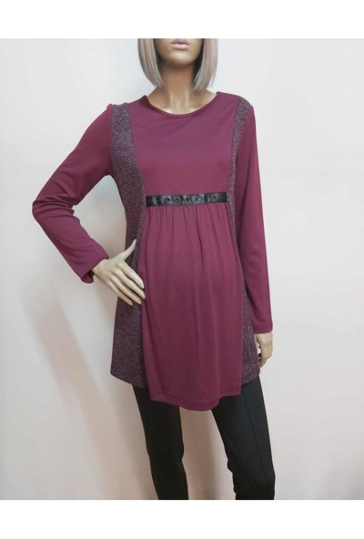 Tria Deri Detaylı Kombinli Hamilelik Bluz